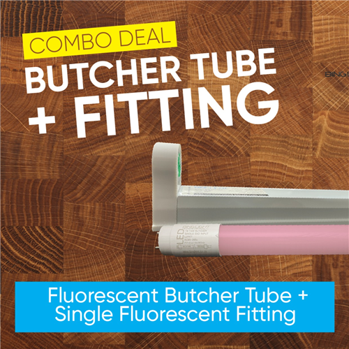 T8 5ft Fluorescent Butcher Tube + Single Fluorescent Fitting — Light Market