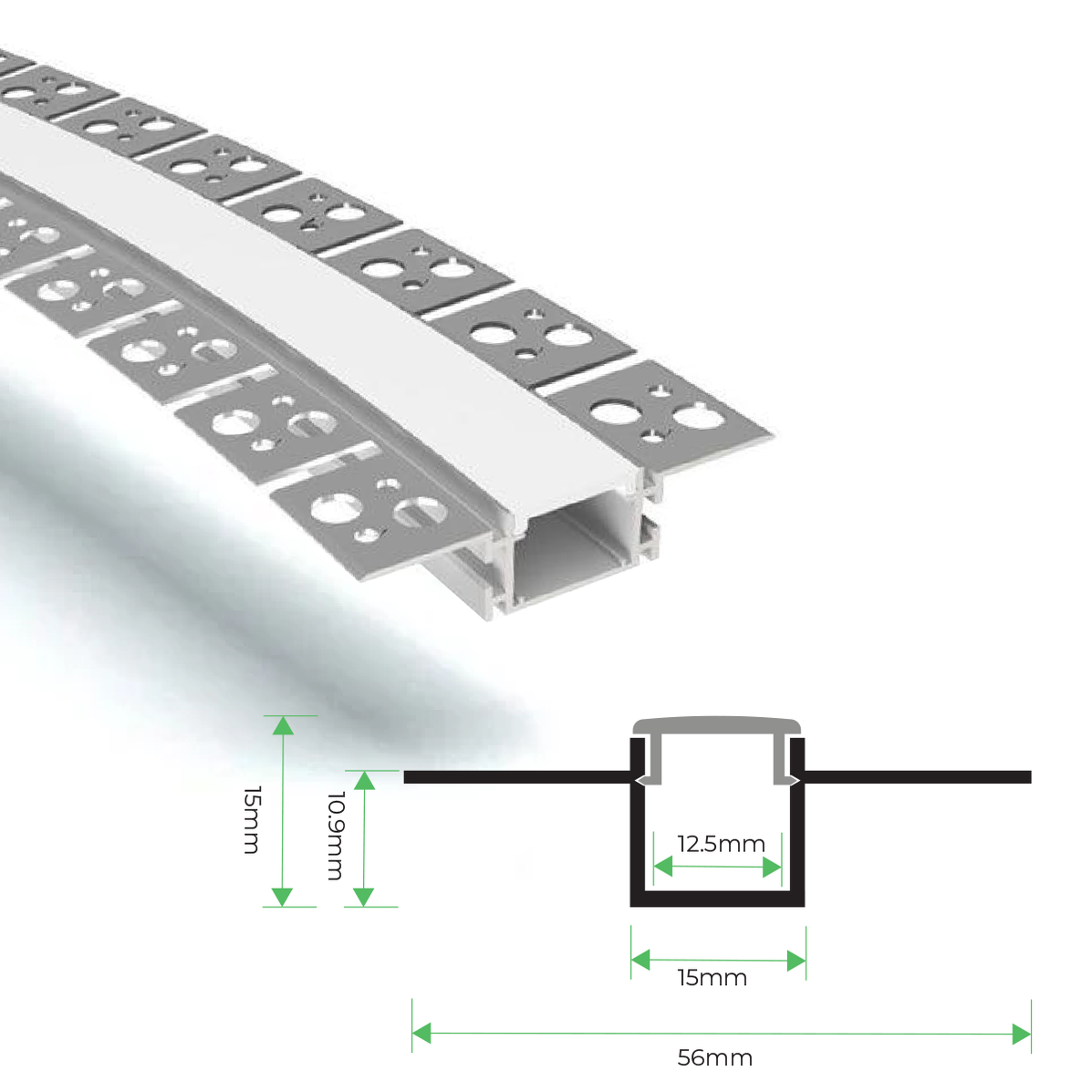 3M Flexi-KURv Recessed Aluminium channel for LED Strip Lights Bing Lig ...