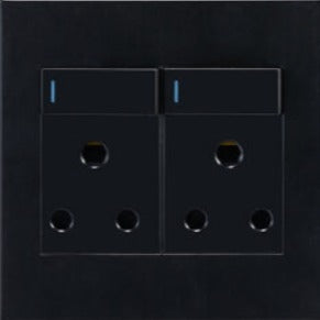 16A 4x4 Double Wall Plug with Switches - RES57 — Light Market