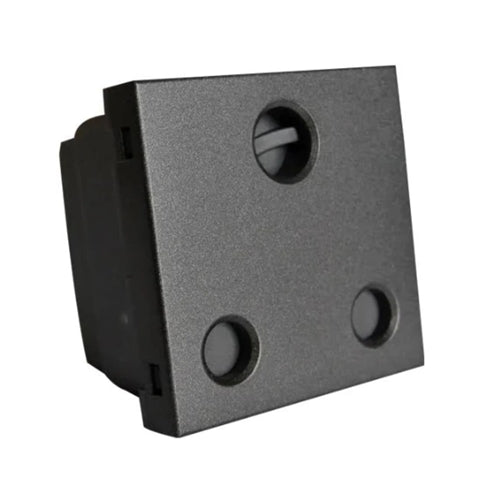16A RSA Round Pin Socket BK ModSingle Unswitched Socket — Light Market