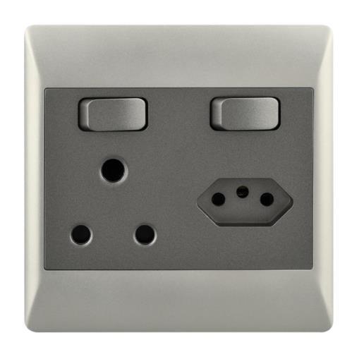4x4 Single Wall Plug + ZA Plug Champagne & Charcoal EPL352 Duo Bright ...